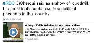 DRC: Chergui said as a show of goodwill, the president should also free ...